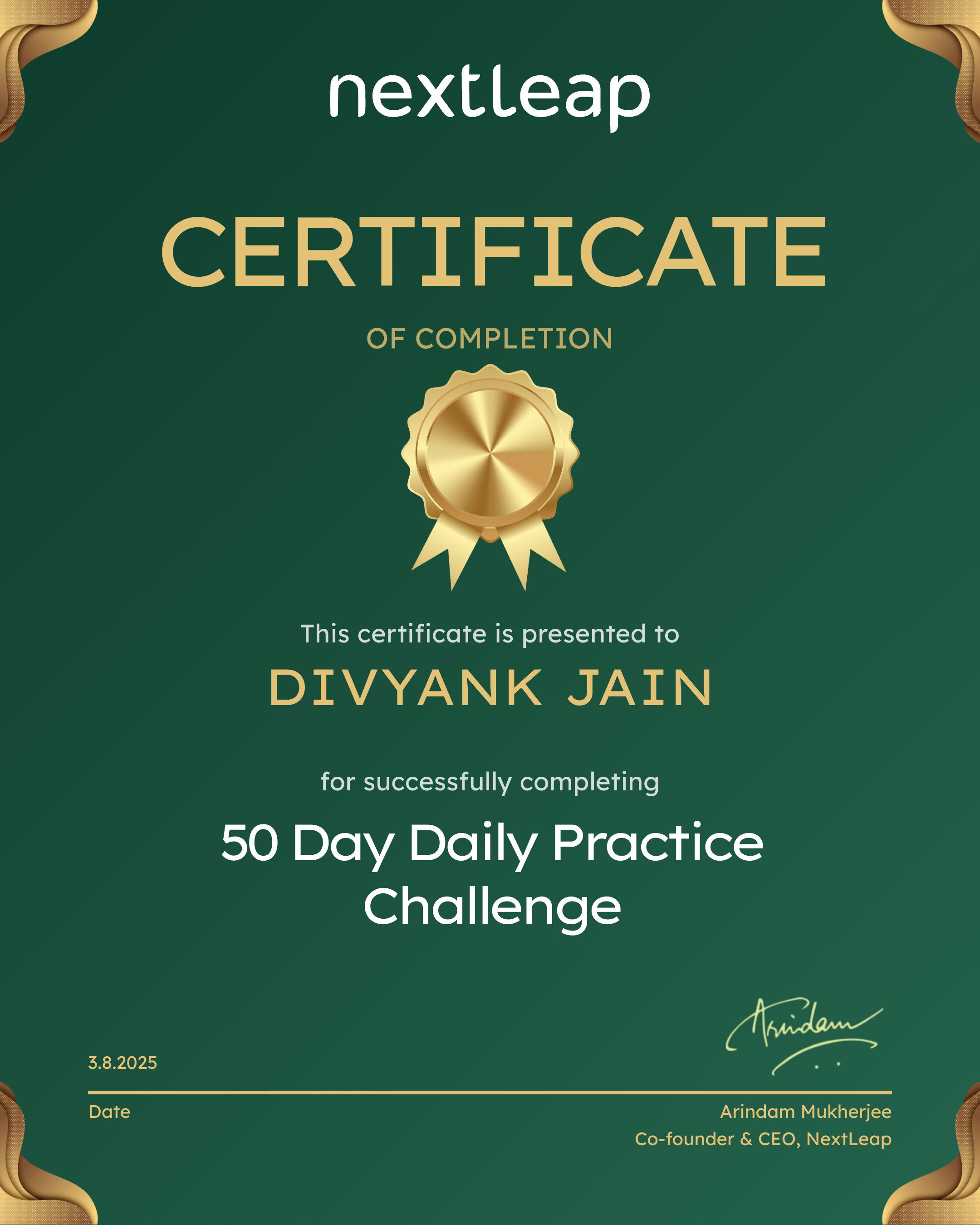 50 Day Daily Practice Challenge