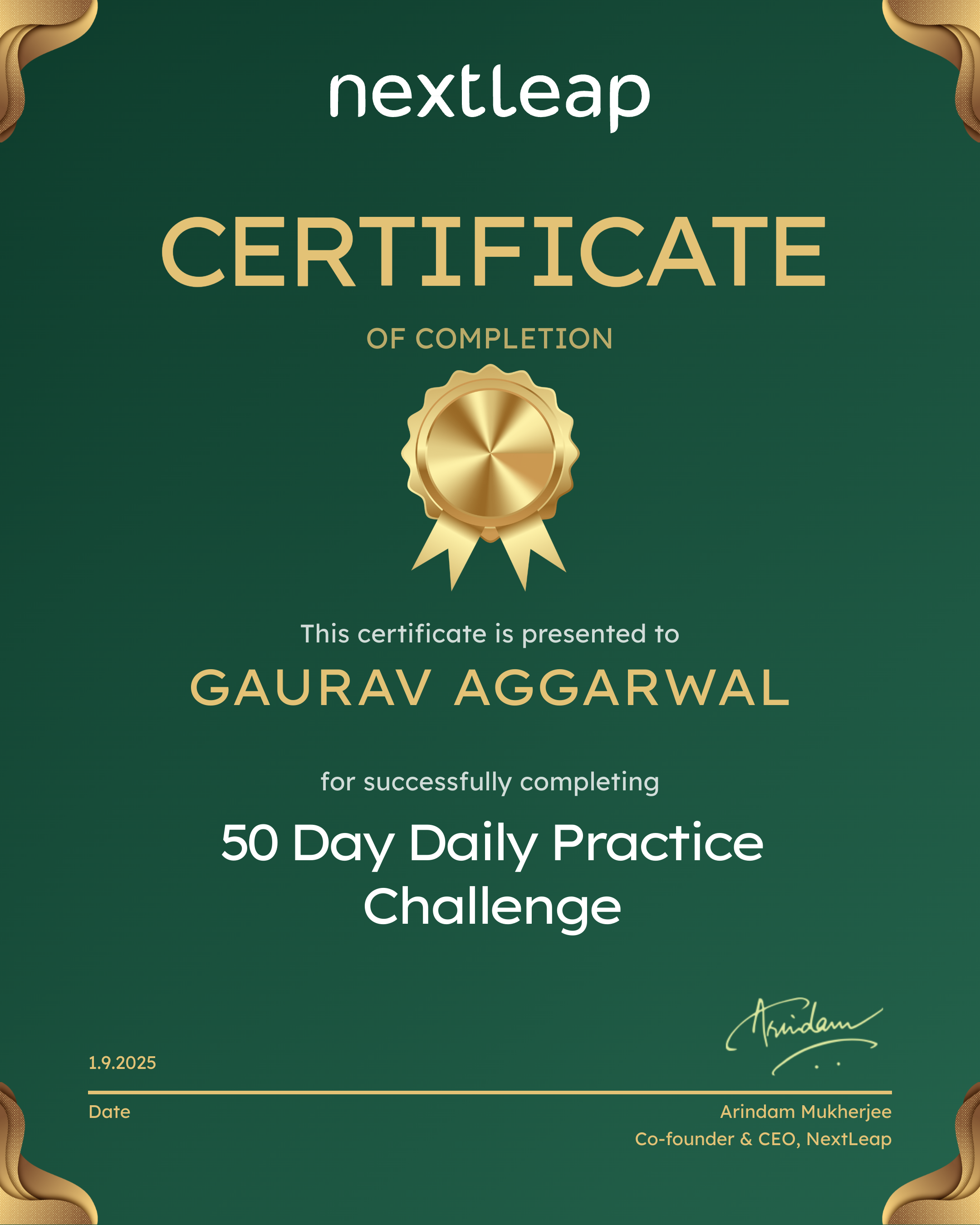 50 Day Daily Practice Challenge