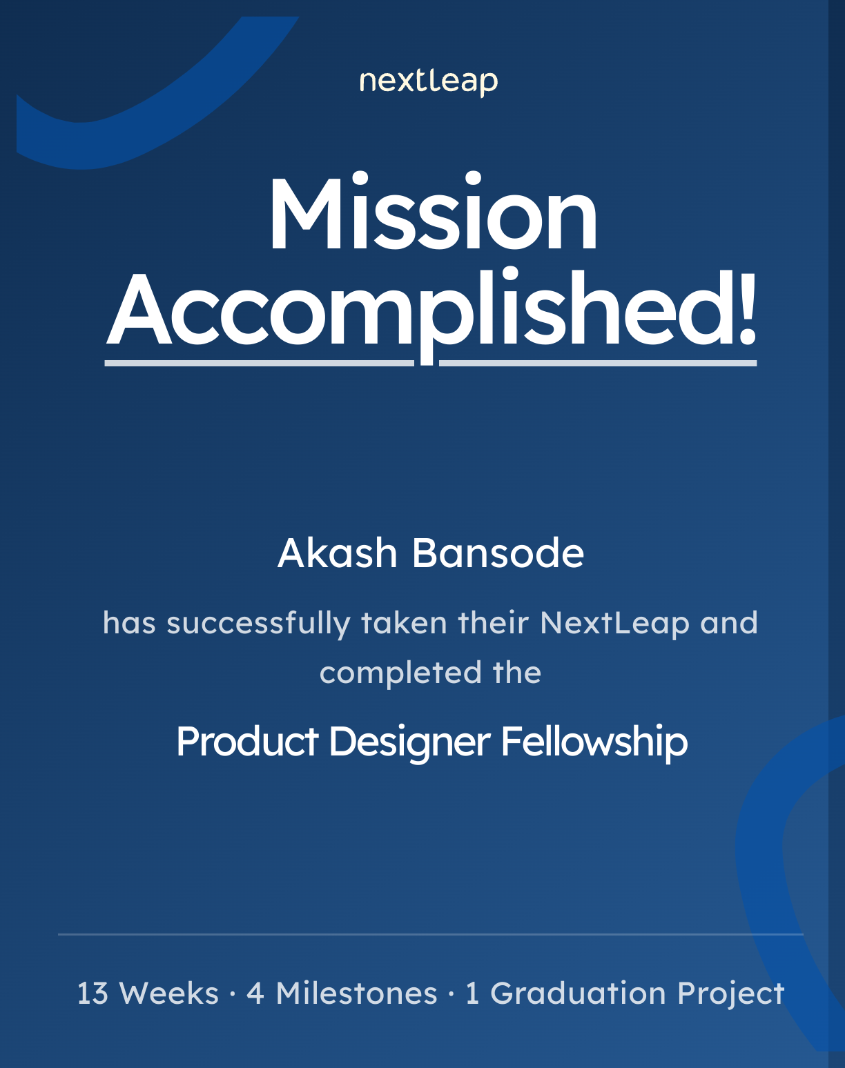 Milestone Badge for Product Designer Fellowship