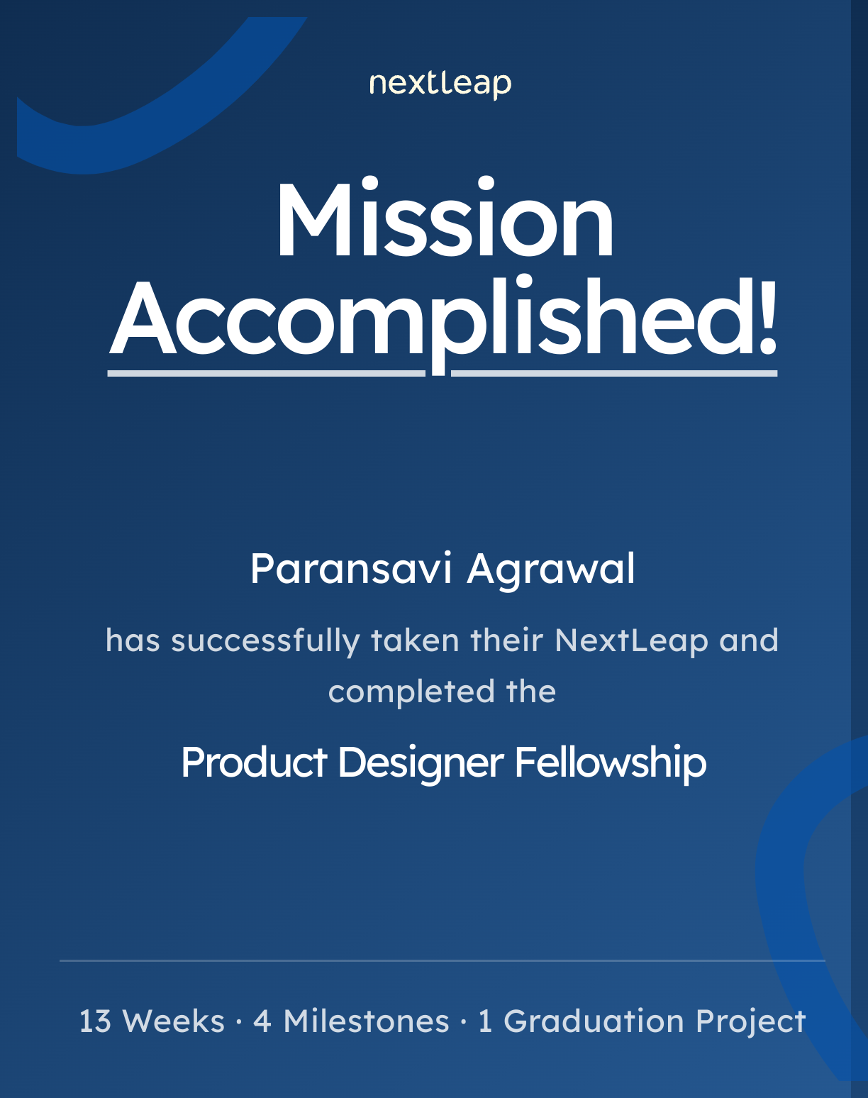 Milestone Badge for Product Designer Fellowship