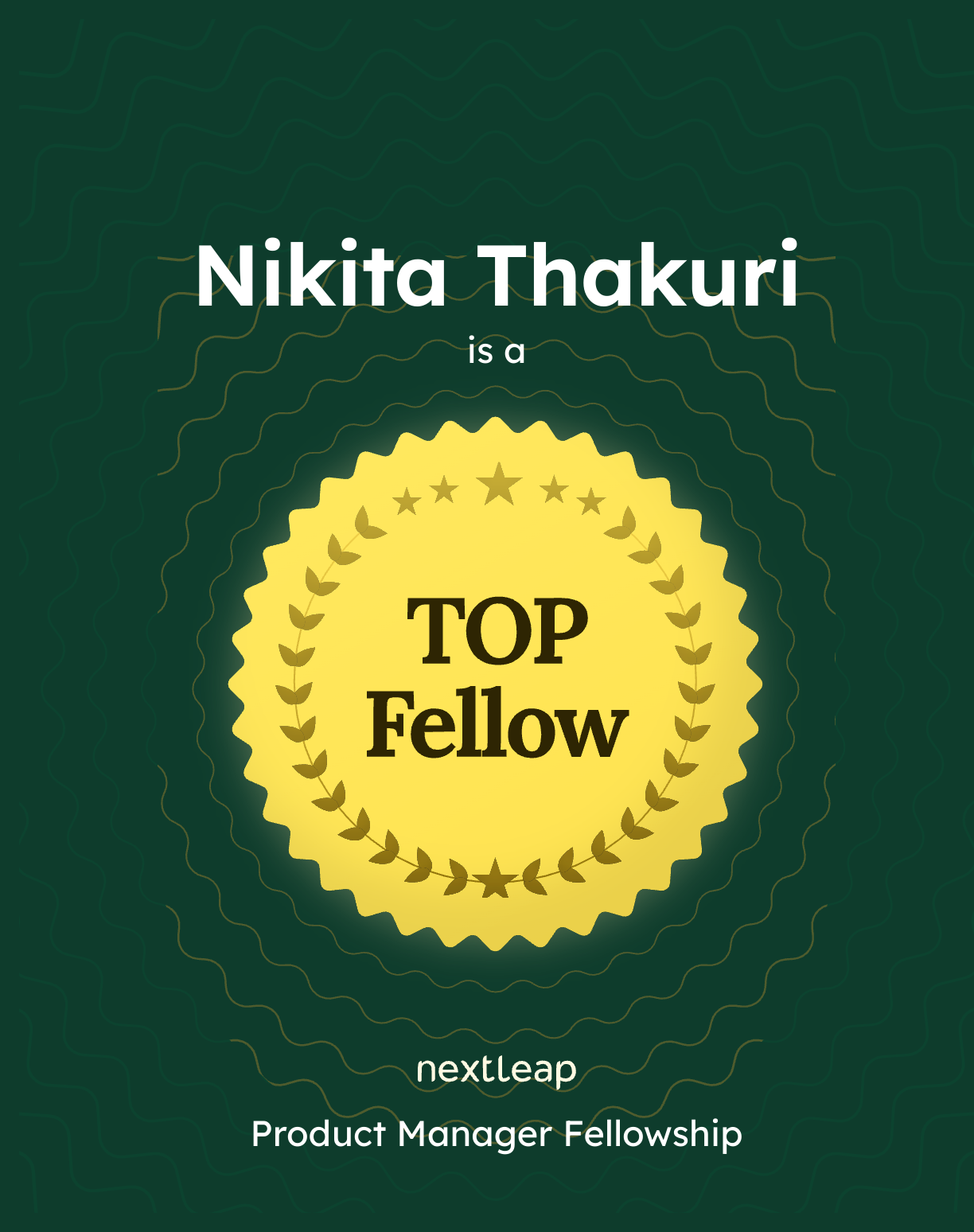 Top Fellow Badge for Product Manager Fellowship