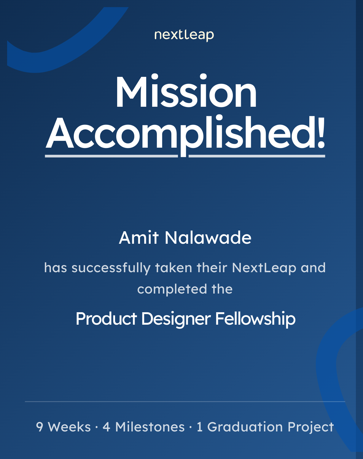 Milestone Badge for Product Designer Fellowship